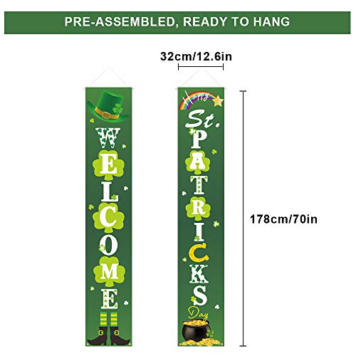 DAZONGE St. Patrick's Day Decorations | Lucky St. Patty's Day Welcome Signs for Porch/Front Door/Home Decor | St. Patrick's Day Party Accessory