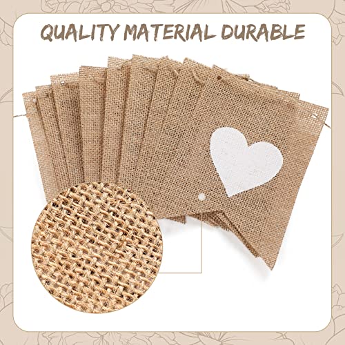 Moukeren Engagement Party Decorations Engaged Banner Heart Burlap Rustic Bunting Garland LED Fairy Lights Battery Operated String Lights for Engaged Party Outdoor Tree Decorations Wedding