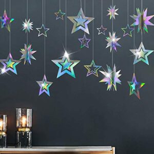 star party decoration iridescent party supplies holographic twinkle little stars garlands hanging euphoria party decorations backdrop birthday bachelorette ramadan eid graduation prom disco party