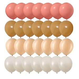 boho balloons pink blush balloons, 62pcs 12inch blush pink brown white balloons for girls baby shower garden tea party bachelorette birthday wedding decorations