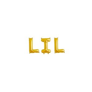 wuleeuper lil balloons 16” lil letter balloons banner sorority sister little balloons big little reveal day props (gold)