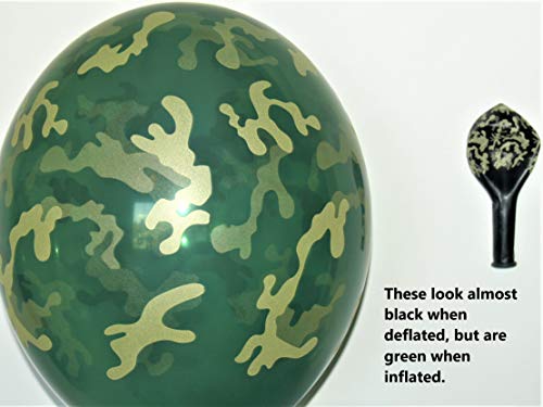 Camouflage Balloons. 24 per Pack. High Grade Latex 12 Inch Size. Perfect for Outdoors Themed, Hunting, or Military Celebration or Party.