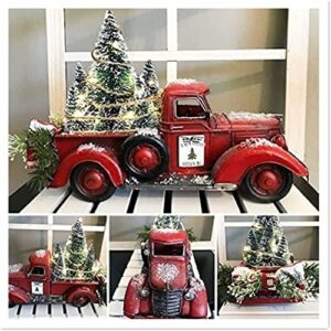 red farm truck christmas centerpiece christmas red truck decor farmhouse vintage red pickup truck with christmas trees for home kitchen table centerpieces decorations home decor