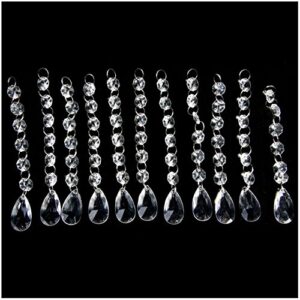 WAZHRMGHG 30PCS Clear Acrylic Crystal Ornament Beads Garland Chandelier Hanging Crystals For Wedding Party Celebration Christmas Tree Decor