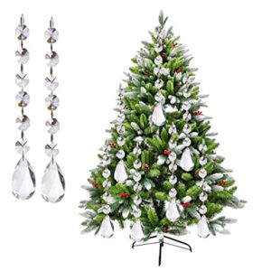 WAZHRMGHG 30PCS Clear Acrylic Crystal Ornament Beads Garland Chandelier Hanging Crystals For Wedding Party Celebration Christmas Tree Decor