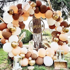 204pcs 10inch /5inch/ 18inch Skin and Coffee Latex Balloon for Birthday Party Decoration Baby Shower Wedding Ceremony Balloon Anniversary Decorations Arch Balloon Tower (coffee)