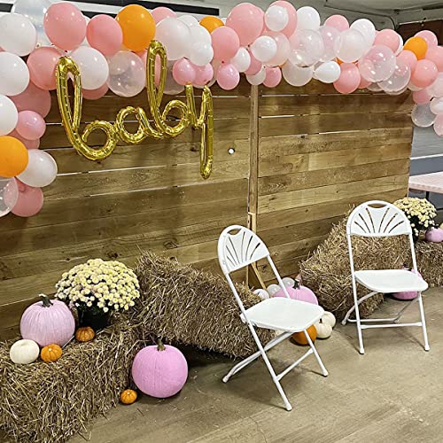 100pcs DIY Balloons Garland with Pink and White Balloons Confetti Balloons Perfect for Birthday Party Bridal Baby Shower Engagement Wedding Party Decor