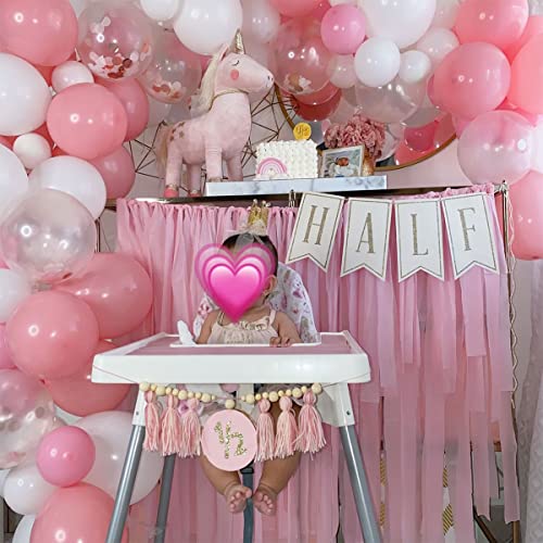 100pcs DIY Balloons Garland with Pink and White Balloons Confetti Balloons Perfect for Birthday Party Bridal Baby Shower Engagement Wedding Party Decor