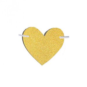 Fecedy Gold Glittery Letters OH BABY With Heart Banner for Baby shower