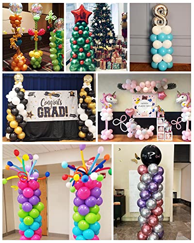 YALLOVE Balloon Column Stand Set of 4, 7 Feet Height Adjustable Balloon Tower Pillar with Reusable Metal Telescopic Design for Birthday, Wedding, Baby Shower, Graduation Party Decoration