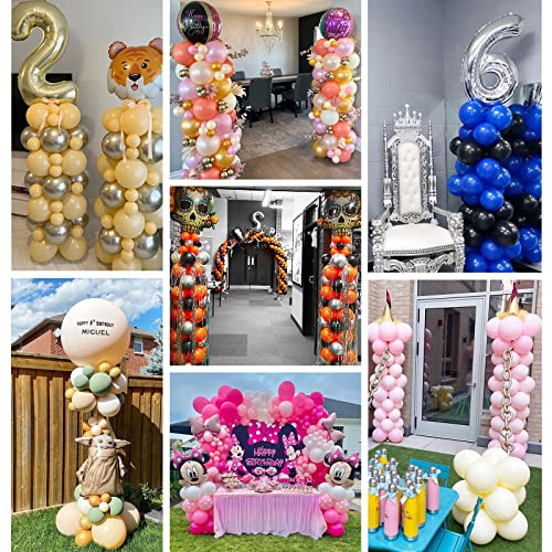 TEKXYZ Telescoping Balloon Stand Set of 2, 1.5ft to 7ft Free Adjustable Metal Balloon Column Stand for Party Decorations