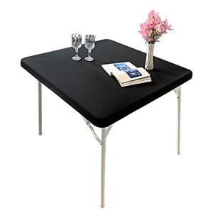 monibana cocktail fitted spandex stretch square table covers caps elastic square tablecloth black table topper 34×34 inch