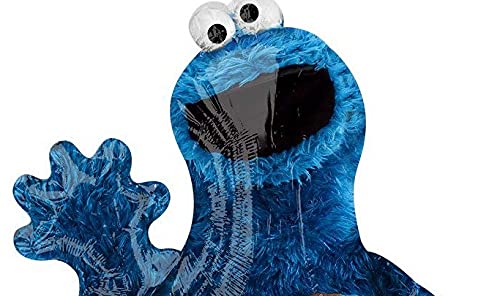 Mayflower Products 35" Anagram Cookie Monster Foil Balloon, Multicolor