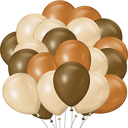 120 Pieces 5 Inch Retro Latex Balloons Retro Party Balloons for Baby Shower Birthday Wedding Engagement Graduation Party Art Performance Reveal Decoration (Caramel, Coffee, Apricot)