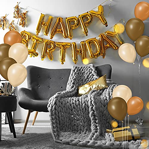 120 Pieces 5 Inch Retro Latex Balloons Retro Party Balloons for Baby Shower Birthday Wedding Engagement Graduation Party Art Performance Reveal Decoration (Caramel, Coffee, Apricot)