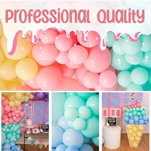 100pcs Pastel Balloon Garland Kit – Pastel Rainbow Balloon Arch – Small and Large Pastel Balloons for Pastel Birthday Decorations – Unicorn, Spring, Macaron, Easter, Donut & Ice Cream Party Balloons