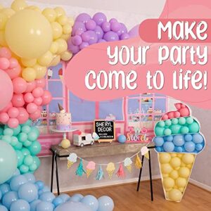 100pcs Pastel Balloon Garland Kit – Pastel Rainbow Balloon Arch – Small and Large Pastel Balloons for Pastel Birthday Decorations – Unicorn, Spring, Macaron, Easter, Donut & Ice Cream Party Balloons