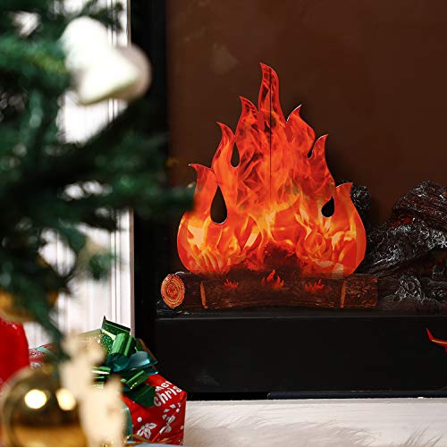 Boao 3D Decorative Cardboard Campfire Centerpiece Artificial Fire Fake Flame Paper Party Decorative Flame Torch (Red Orange, 6 Set)