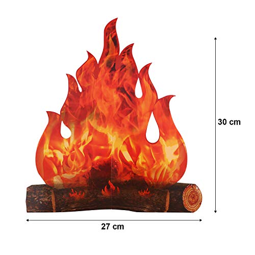 Boao 3D Decorative Cardboard Campfire Centerpiece Artificial Fire Fake Flame Paper Party Decorative Flame Torch (Red Orange, 6 Set)