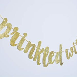 Sprinkled with Love Glitter Gold Banner , Baby Sprinkle Banner ,Baby Shower, Gender Reveal Party , Glitter Party Decor (Gold)