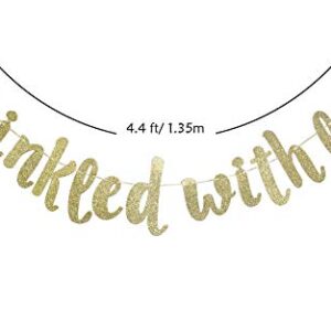 Sprinkled with Love Glitter Gold Banner , Baby Sprinkle Banner ,Baby Shower, Gender Reveal Party , Glitter Party Decor (Gold)