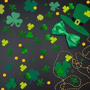 DIYDEC St Patrick's Day Table Confetti, Shamrock Irish Lucky Clover Sequins Foil Table Confetti Decoration for St Patrick's Day Party Supplies