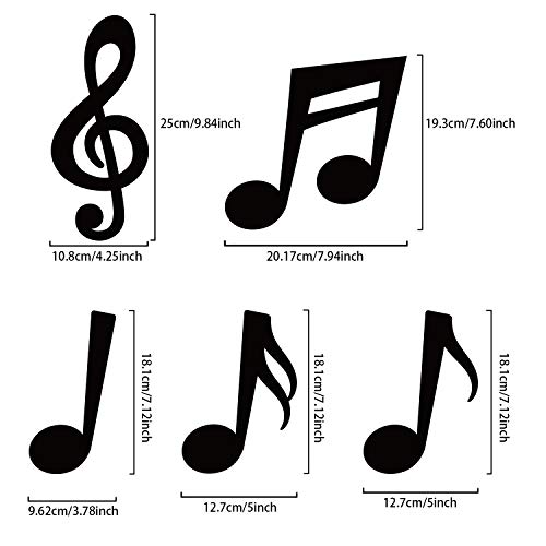 40 Pieces Music Notes Cutouts Music Party Decorations Musical Notes Silhouette for Music Concert 50's Theme Party Birthday Party Baby Shower School Bulletin Board Craft Home Wall Decor