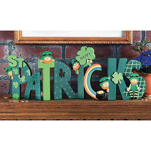 Happy St. Patrick's Wooden Screen Sign - hinged, Wood and Hand Painted - Shamrocks, Leprechauns, and Rainbows - St. Patrick's Day Tabletop Home Decor