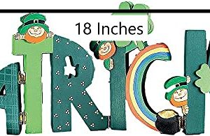 Happy St. Patrick's Wooden Screen Sign - hinged, Wood and Hand Painted - Shamrocks, Leprechauns, and Rainbows - St. Patrick's Day Tabletop Home Decor