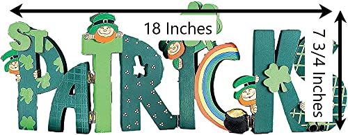 Happy St. Patrick's Wooden Screen Sign - hinged, Wood and Hand Painted - Shamrocks, Leprechauns, and Rainbows - St. Patrick's Day Tabletop Home Decor