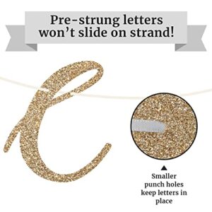 Pre-Strung Congratulations Banner - NO DIY - Gold Glitter Congratulation Banner - Pre-Strung Garland on 6 ft Strand - Graduation, Wedding, Retirement Party Decorations & Decor. Did we mention no DIY?