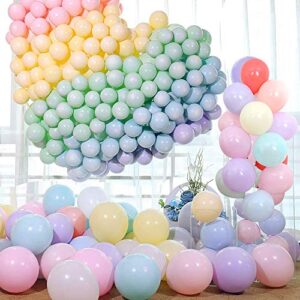 zesliwy pastel colorful latex party balloons，120 pack 12 inches macaron assorted rainbow balloons for birthday baby shower party decoration