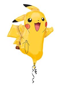 anagram international 2946001 pikachu shape balloon pack, 31″, yellow