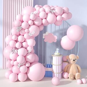 styirl pastel pink balloons garland – 100 pcs 5/10/12/18 inch pink balloon arch kit for birthday party/easter decorations/mothers day decor/baby shower/gender reveal / 2022 graduation