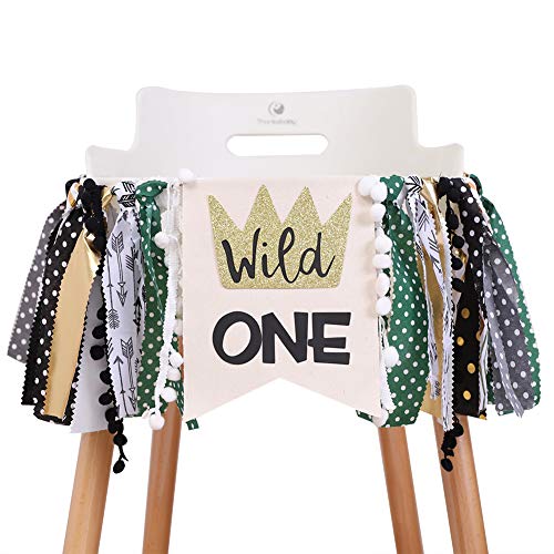 Wild one 1st Birthday Banner - Wild One Decoration, A High Chair Banner, A Wild Side Banner, Inspired by Wild Creatures, Photo Props, Where There are Wild Things.