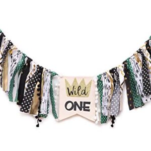 Wild one 1st Birthday Banner - Wild One Decoration, A High Chair Banner, A Wild Side Banner, Inspired by Wild Creatures, Photo Props, Where There are Wild Things.