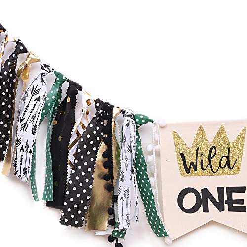 Wild one 1st Birthday Banner - Wild One Decoration, A High Chair Banner, A Wild Side Banner, Inspired by Wild Creatures, Photo Props, Where There are Wild Things.