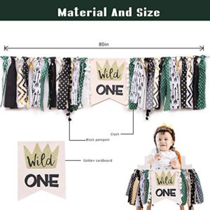 Wild one 1st Birthday Banner - Wild One Decoration, A High Chair Banner, A Wild Side Banner, Inspired by Wild Creatures, Photo Props, Where There are Wild Things.