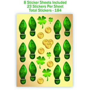 Colonel Pickles Novelties Leprechaun Footprints – Floor Decals 184 Ct - St Patrick’s Day Decorations - 48 Sets of Footprint Stickers