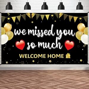 welcome home banner decorations we missed you so much backdrop sign decor, welcome back home family party supplies, patriotic military homecoming army deployment returning back decorations