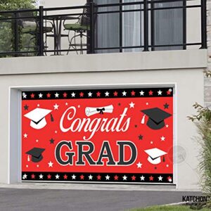 KatchOn, XtraLarge Red Congrats Grad Banner - 72x44 Inch Graduation Party Decorations 2023 | Graduation Banner 2023 for Red and Black Graduation Decorations 2023 | Red and Black Congratulations Banner