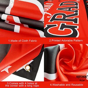 KatchOn, XtraLarge Red Congrats Grad Banner - 72x44 Inch Graduation Party Decorations 2023 | Graduation Banner 2023 for Red and Black Graduation Decorations 2023 | Red and Black Congratulations Banner