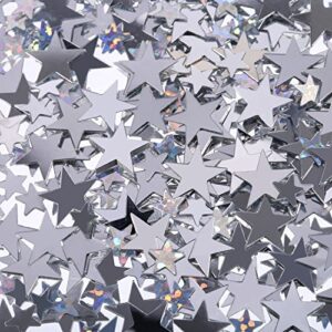 Silver Metallic Star Confetti Glitter Star Table Confetti for Wedding Birthday Party Decoration, 60 Grams/ 2.1 Ounce