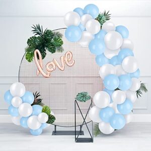 Blue and White Balloons, Light Blue White Balloon Garland Arch Kit, 84 Pack Pastel Blue White Balloons for Baby Shower Birthday Wedding Party Decoration