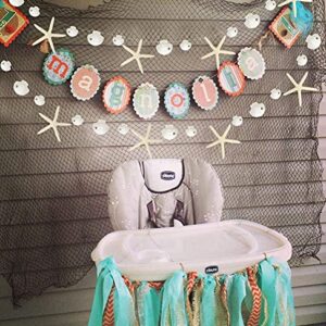 Decor365 Flat Paper White Finger Starfish Sea Shell Garland Ocean Coastal Nautical Party Decoration Starfish Cutouts Hanging Bunting Banner Under The Sea Mermaid Wish Birthday Beach Wedding Decor