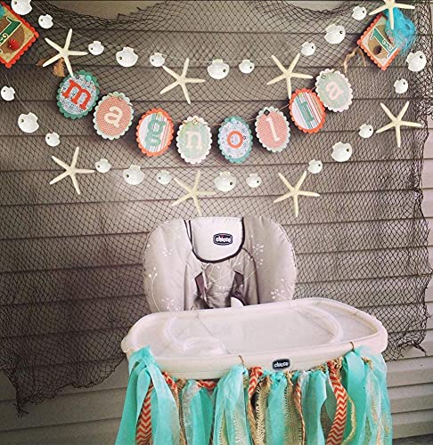 Decor365 Flat Paper White Finger Starfish Sea Shell Garland Ocean Coastal Nautical Party Decoration Starfish Cutouts Hanging Bunting Banner Under The Sea Mermaid Wish Birthday Beach Wedding Decor