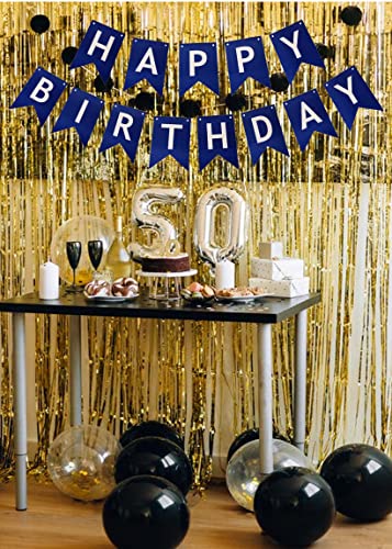 Blue Happy Birthday Banner Birthday Banner Decoration DIY Party Decoration