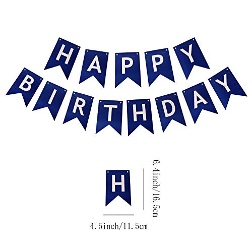 Blue Happy Birthday Banner Birthday Banner Decoration DIY Party Decoration