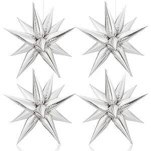 katchon, 50 pieces silver star balloons metallic – 26 inch | silver starburst balloon, spike balloons | silver metallic balloons, silver balloons | star foil balloons, 2023 graduation decorations