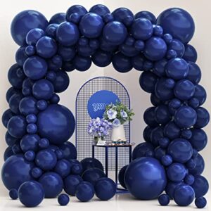 navy blue balloons garland kit, 95pcs matte navy blue balloon dark blue balloons with 18 inch + 12 inch + 10 inch + 5 inch for graduation birthday baby shower, wedding, bridal shower